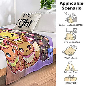 Kuareot Cartoon Throw Blanket Anime Blanket Cozy Warm Fuzzy Fluffy Weighted Blankets, Fits Sofa Chairs Bed Plush for Kids Adults ,40x50 inches