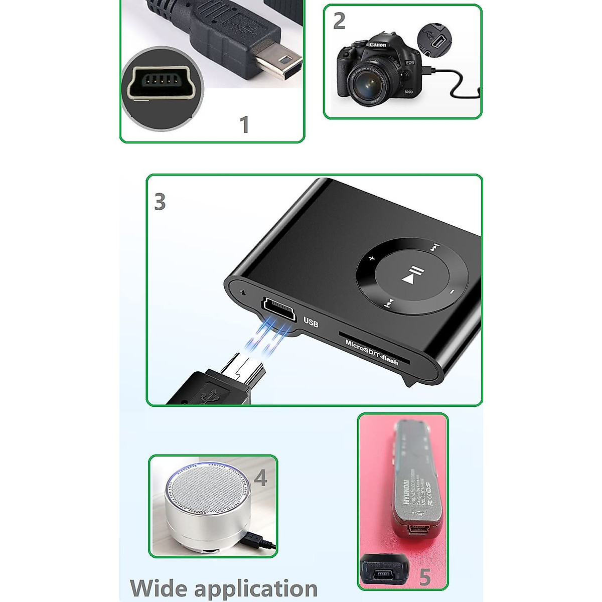 DC 5V Charger Wall Adapter DC5V Minii USB Adapter USB Charger for DVR, Camera, Record, MP3, MP4, Router, Hard Disk, Hub,Card Reader, Black