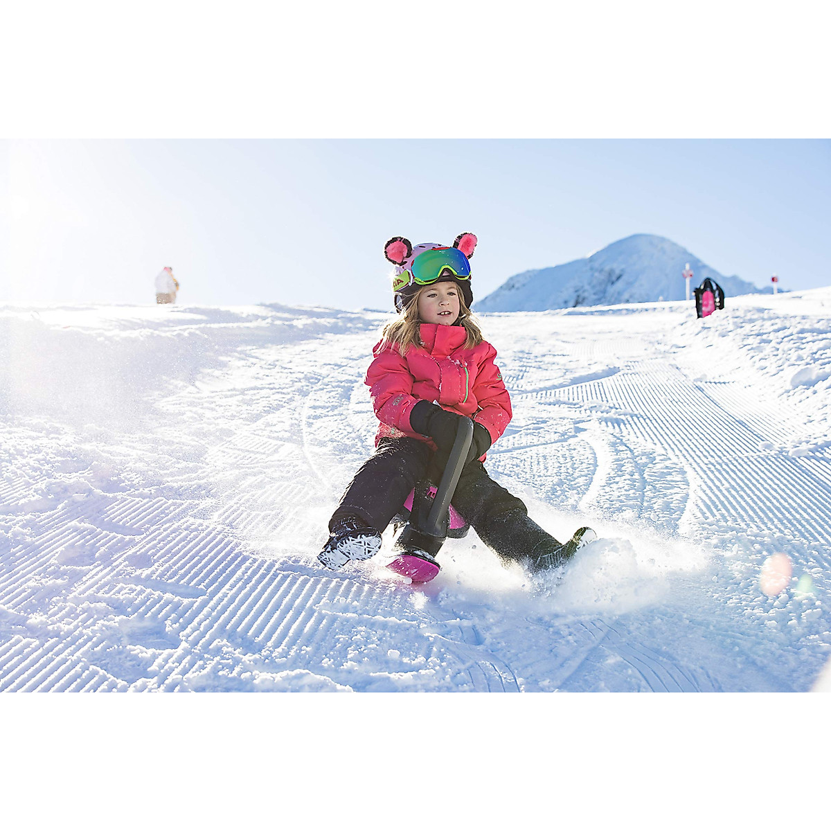 Gizmo Riders Skidrifter by Plastkon Snow Slope Racer Snow Sled for Kids or Adults with Advanced Manual Stability Program Button in Pink
