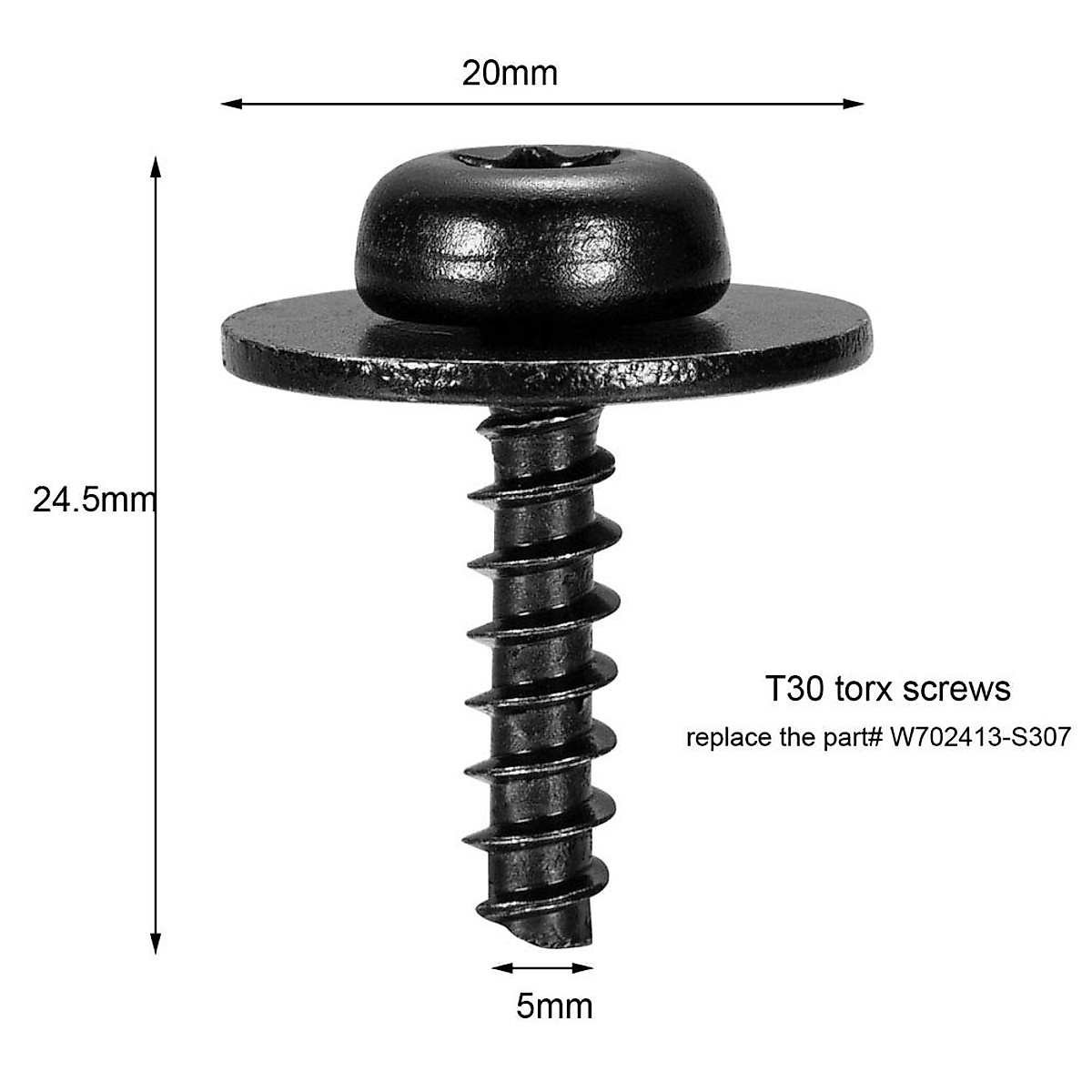 Flow.month 10 Sets Fender Liner Engine Cover Splash Shield T30 Torx Screws Clip Set Fit for Ford Focus Escape Explorer, Replacement for The Part# W702413-S307 W715835-S300 W702438-S300