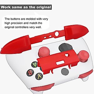 Ikpek 2 Pack Bumpers Replacement LB RB Button for Xbox Series X/S Controllers, Red Shoulder Trigger Buttons Top Middle Bracket for Xbox Series Controller