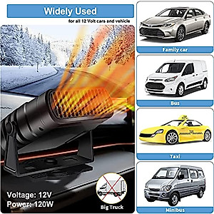 Car Heater Defroster, 2 in 1 Auto Car Windshield Heater Cooling Fan 12 Volt 120W Auto Defogger 360° Rotatable Heating Defrost