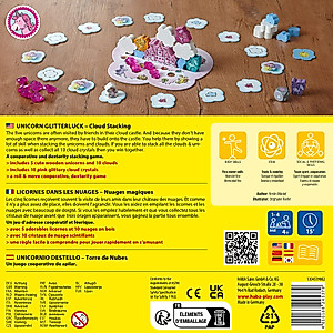 HABA Unicorn Glitterluck Cloud Stacking - A Cooperative Roll & Move Dexterity Game for Ages 4 and Up (Made in Germany)