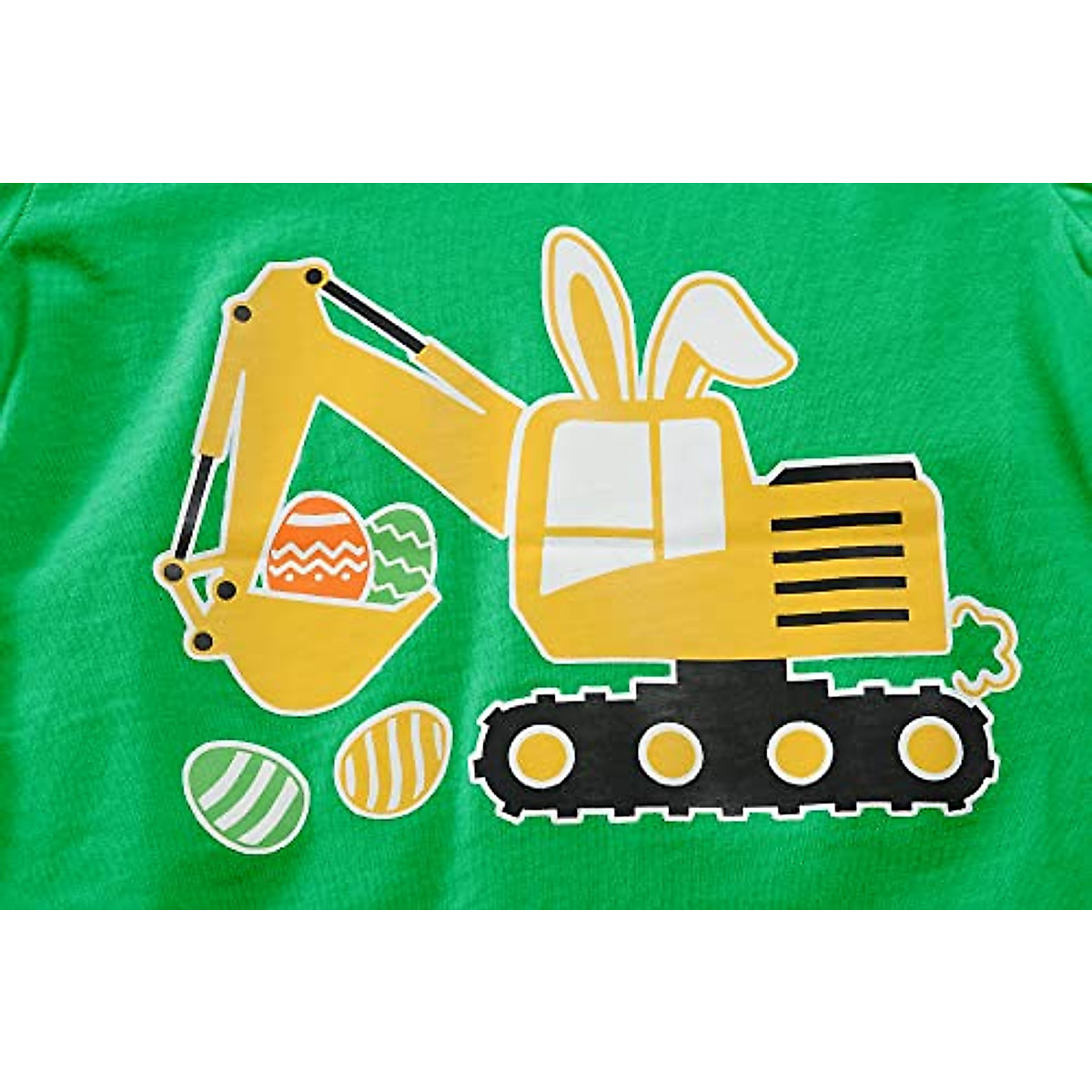 Little Hand Easter T-Shirt Short Sleeve Excavator Jersey Boys Shirt Clothes 3-4 Years