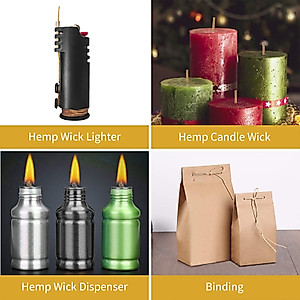 CHEFBEE 200 FT Organic Hemp Wick, Hemp Wick Well Coated Natural Beeswax for Hemp Wick Lighter or Candle Making, Slow Burn, No Dripping, Standard Size(1.1mm)