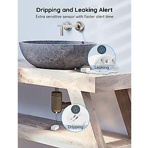 Govee WiFi Water Sensor 3 Pack, 100dB Adjustable Alarm Bundle with Govee Water Detector, 100dB Adjustable Audio Alarm Sensor