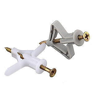 200 Pcs M8 Expansion Bolts Anchors Plugs Screws Tube Pipe Expansion Screw for Gypsum Board Hollow Wall Curtain Wall Installation Fastener Hardware (Without-Screws) (White-Aircraft)