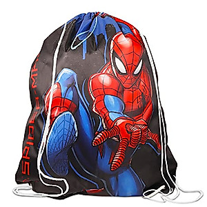 Marvel Shop Spiderman Lunch Box Set - Bundle with Spiderman Drawstring Bag, Spiderman Water Bottle, More