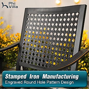 PHI VILLA Outdoor Dining Table and Chairs Set for 8, 9 Pieces Patio Metal Expandable Rectangular Table and Black Swivel Chairs with Cushions, Dining Furniture Set for Backyard, Porch