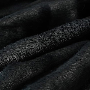 inchgrass Luxury Faux Fur Throw Blanket Mink Fur Warm Blanket for Couch Sofa Decor Bedding Room (Black, 60"x70")