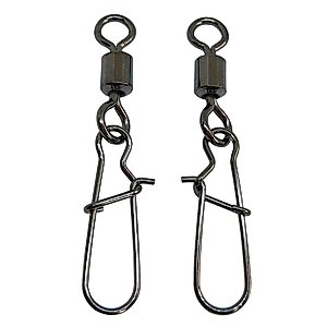 Unclesport 100pcs Fishing Rolling Swivel with Nice Snap Freshwater Bass Fishing Accessories Sea Fishing Gear 10#-0.83"/17LB