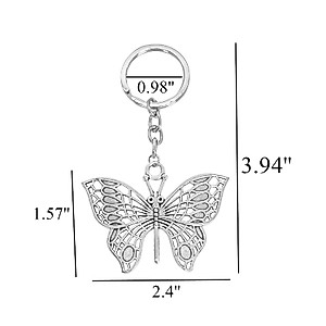 PHAETON 15PCS Butterfly Keychain Butterfly Shape Key Chain Charms for Backpacks, Purses, Luggage, Birthday Party Favors, Goodie Bag Fillers for Women