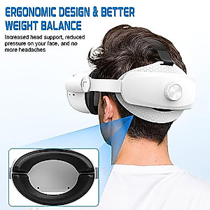 GEVO VR Head Strap for Oculus/Meta Quest 2, Elite Strap Replacement VR Headset Accessories for Oculus Quest 2, Enhanced Comfort & Light Weight
