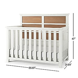 Child Craft Ocean Grove 4-in-1 Convertible Crib, Converts from Crib to Toddler Bed, Day Bed and Full Bed