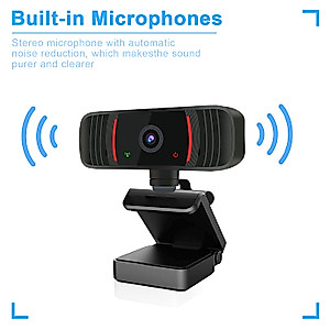 Peteme Webcam with Microphone for Desktop, 1080P HD USB Web Cameras, Computer Camera for Laptop,Plug and Play Webcam and Stereo Microphone for Zoom/Video Calling Recording/Gaming/Conferencing