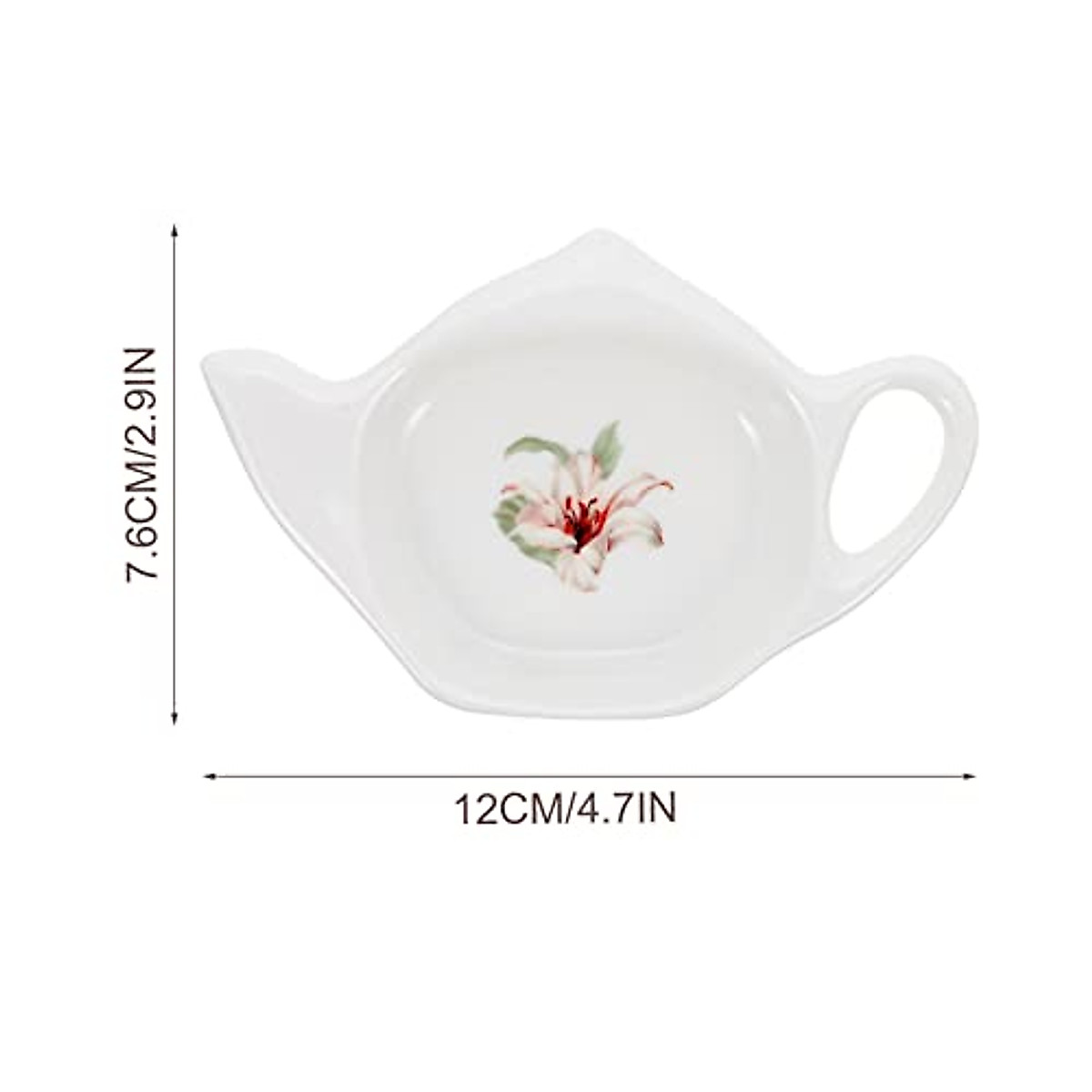 DOITOOL White Ceramic Tea Bag Coasters Tea Bag Holder, 2Pack Teapot-Shaped Spoon Rests Tea Bag Storage Rack Classic Teabag Caddy Holder Saucer