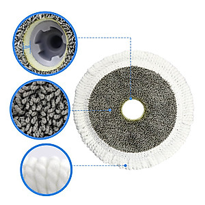 Masthome Small Mop Bucket with Wringer Set, 5 Microfiber Mop Refills & Industrial Grade Heavy Duty Floor Mop, 55'' Stainless Steel Pole Jaw Clamp for Floor Cleaning (Total 2 Pcs String Mop Heads)