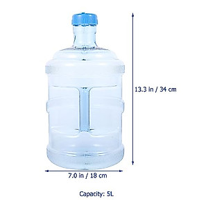 Toddmomy 5Liters Water Jug Plastic Crown Cap Reusable Water Bottle Water Storage Bucket with 2 Cap 5 Liters Water Container Camping Water Tank Barrel for Outdoor Home