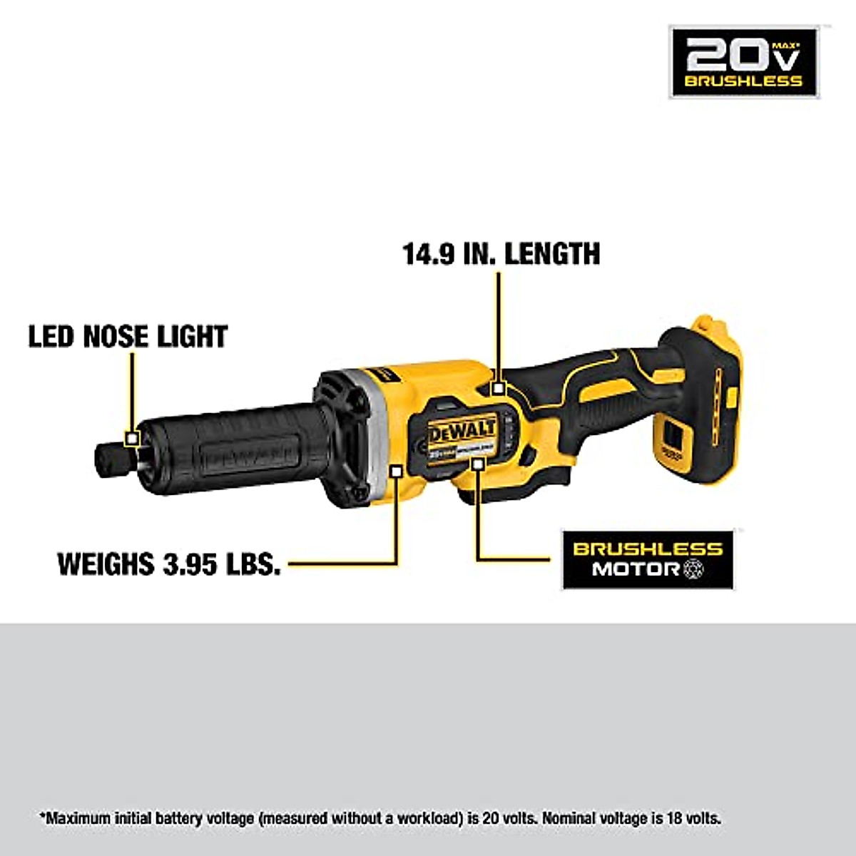 DEWALT 20V MAX* Die Grinder, Variable Speed, 1-1/2-Inch, Tool Only (DCG426B)