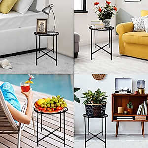 15" Tall Metal Plant Stand, 2 Pack 11" Wide Round Plant Stand for Flower Pots Up to 100lbs, Rustproof Iron Plant Holder for Indoor Outdoor Use, Easy Assemble Flower Stand for Home Garden Display