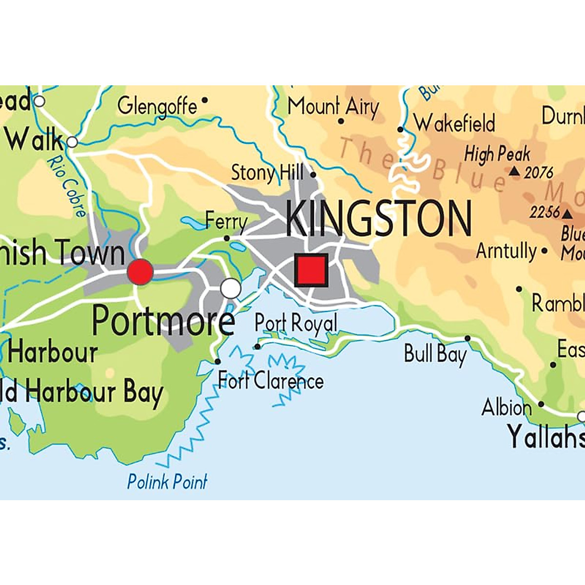 Pictorial Map of Jamaica - 23.4 x 16.5 inches - Paper Laminated
