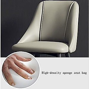 RILOOP Dining Chairs,Modern Pu Leather High Back Padded Soft Seat with Carbon Steel Legs for Office Lounge Dining Kitchen Bedroom Living Room Chairs/White