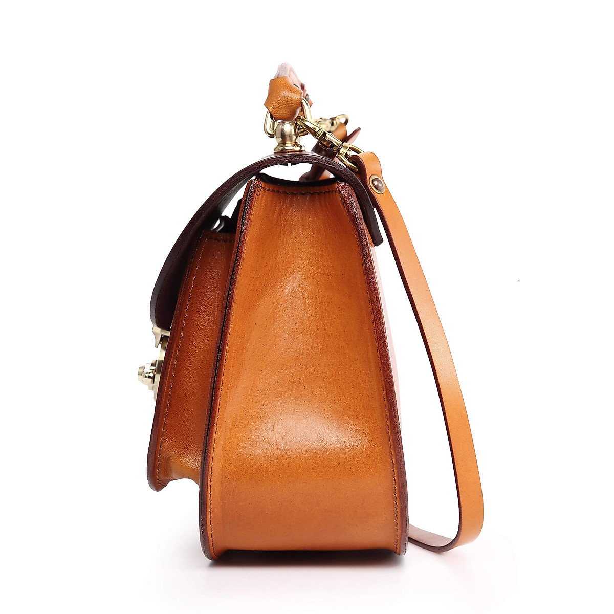 OLD TREND Genuine Leather Halibut Crossbody Bag (Cognac)