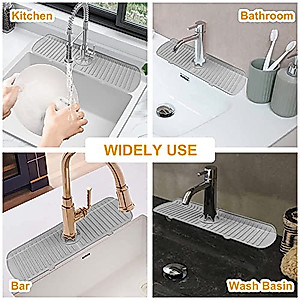 Queceuy Silicone Drainage pad, Sink, Kitchen Faucet, Splash Proof pad, Multifunctional Sink, Drainage countertop, Splash Proof -2 Pieces