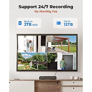 REOLINK 8CH 5MP Black Security Camera System, 8pcs Person/Vehicle Detection Smart 5MP Wired Outdoor PoE IP Cameras, 8MP 8-Channel NVR with 2TB HDD for 24/7 Recording, Bundle with RLC-510A Black
