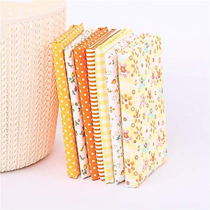 AUEAR, 35 Pack Cotton Print Fabric Bundle Squares 9.8"x9.8" Quilting Sewing Floral Precut Sheets for DIY Sewing Scrapbooking Quilting Dot Pattern (Bright Colors: Red & Blue & Yellow & Pink & Green)