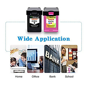 NineLeaf Remanufactured Ink Cartridge Compatible for HP 65XL 65 XL N9K04AN DeskJet 3755 3720 3722 3723 3730 3732 3752 3758 All-in-one Printer (1 Black 1 Tri-Color,2 Pack)