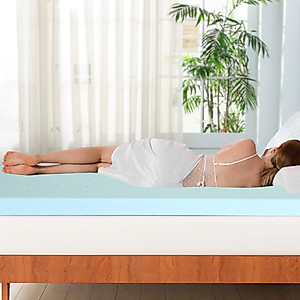 IULULU Mattress Topper - 3 Inch Gel Memory Foam Mattress Topper for King Size Bed, Blue