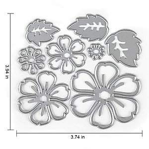 3D Flowers Cutting Dies Spring Flowers Die Cuts for Card Making, Valentine's Day 3D Flowers and Leaves Dies Die Cut Spring Summer Flowers Dies for DIY Scrapbooking Photo Album Card Craft Decoration