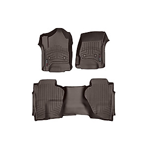 WeatherTech Custom Fit FloorLiners for Silverado 1500, Silverado 2500HD/3500HD, Silverado LD 1500, Sierra 1500, Sierra 1500 Limited, Sierra 2500HD/3500HD - 1st & 2nd Row (477221-475423), Cocoa