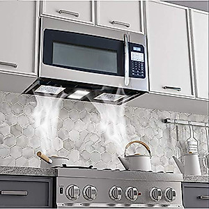 SMETA Over The Range Microwave Oven with Exhaust Fan 1000W 1.6 Cu. Ft 30 inches wide, with Hidden Hood/2 Speed Vent, Under Cabinet Over the Stove Bottom light, Safe Child Lock, Stainless Steel