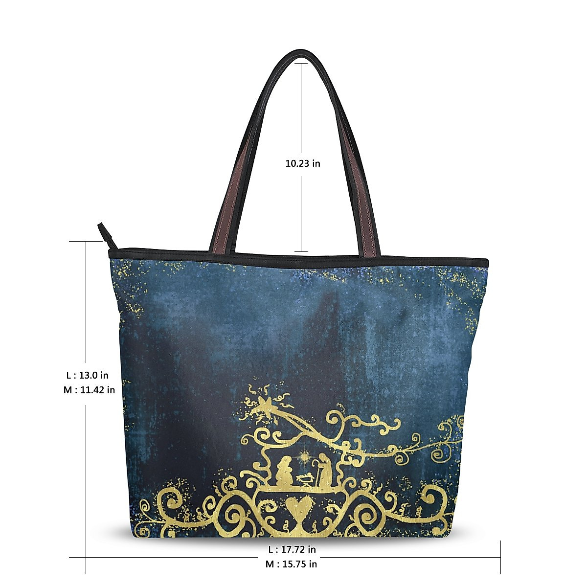 ColourLife Christmas Nativity Scene Shoulder Bag Tote Bag Handbag for Women