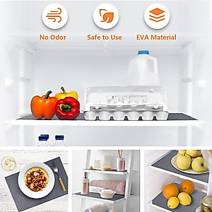 StaHom Shelf Liners for Kitchen Cabinets Refrigerator Liners Waterproof & Oil-Proof Kitchen Cupboard Liner Non-Slip Drawer Mats EVA Non Adhesive Fridge Liner for Shelves - Gray 11.8 x 236.2 Inches