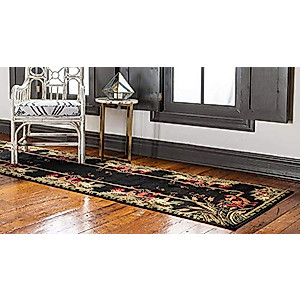 Unique Loom Barnyard Collection French Country Inspired Cottage Rooster Design Area Rug (2' 0 x 8' 0 Runner, Black/Ivory)