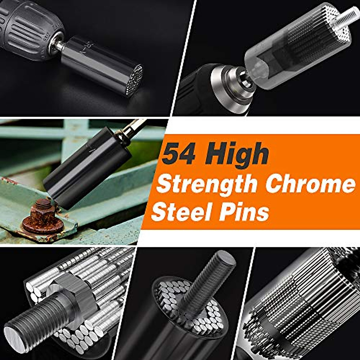 Super Universal Socket Gifts for Men - Tools Christmas Stocking Stuffers for Adults Grip Socket Set with Power Drill Adapter, Gadgets for Men Dad Him Kids Husband Who Have Everything Cool Stuff Ideas