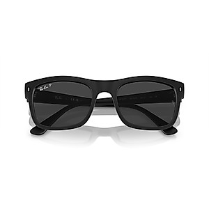 Ray-Ban RB4428 Square Sunglasses, Matte Black/Black Polarized, 56 mm