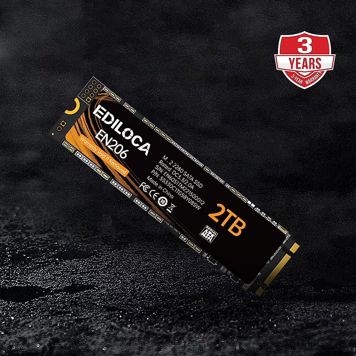 Ediloca EN206 2TB SSD M.2 SATA 3D NAND TLC, M.2 2280 SATA III 6Gb/s SSD Internal Hard Drive, Read/Write Speed up to 550/480 MB/s, Compatible with Ultrabooks, Tablet Computers and Mini PCs