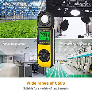 BTMETER BT-881E Digital Illuminance/Light Meter, Measure Lights 0.01~300,000 Lux (0.01~30,000 FC) Foot Candles, Par Meter Luxmeter for Plants Aquarium Light Tester