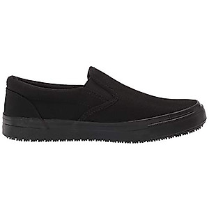Skechers Women's Canvas Slip on Food Service Shoe, Black, 7.5