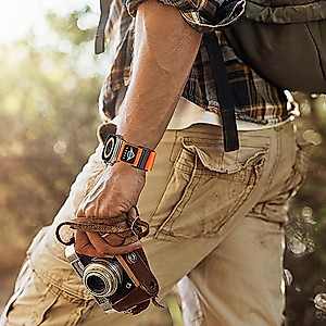 Rugged Nylon Band Compatible with Apple Watch Ultra Band 49mm 45mm 44mm 42mm,Wide Sport Loop Adjustable Wristbands Replacement Strap for Apple Watch Band iWatch Ultra Series 8/7/SE/6/5/4/3/2/1,falg