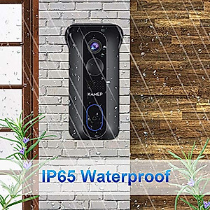 [Upgraded] Wireless WiFi Video Doorbell Camera with Chime HD 1080P Waterproof Home Security Doorbell Camera Battery Powered with 2-Way Audio, Motion Detection,IR,Wide Angle,Cloud Storage, KAMEP