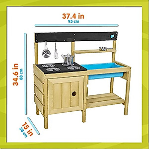 TP Toys Muddy Maker Mud Kitchen - Outdoor Kitchen Playset for Kids Brown