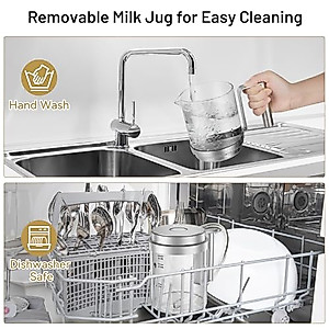 Secura Detachable Milk Frother and Steamer, 17oz Electric Milk Warmer 4-in-1 Hot/Cold Foam Maker for Latte, Macchiato, Hot Chocolate, Glass Milk Jug Dishwasher Safe (Red)