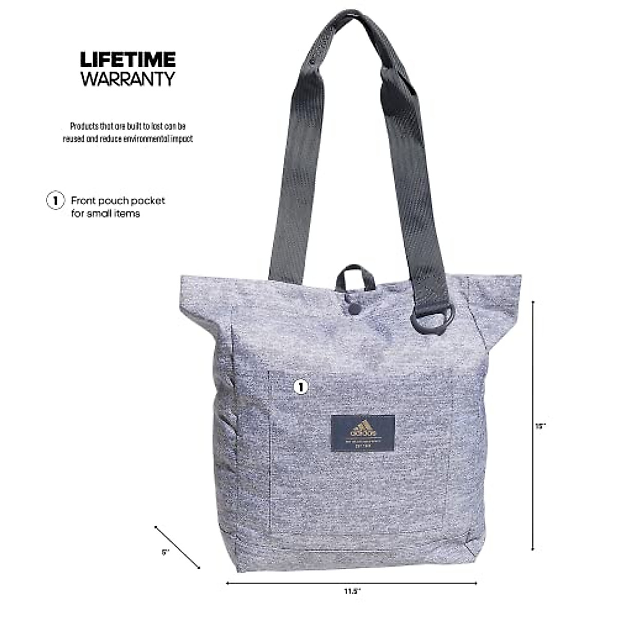 adidas Unisex Everyday Tote Bag, Jersey Grey/Onix Grey/Gilver, One Size
