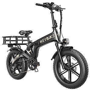 Heybike Tyson Folding Electric Bike for Adults, [Unibody Magnesium Alloy] 750W 28MPH 20'' Fat Tire Ebike with 48V 15Ah Removable Battery,Dual Hydraulic Suspension, Upgrade Hydraulic Brake