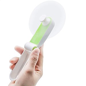 Ronessy Mini Handheld Fan Rechargeable Electric Hand Fan Speed Adjustable Purse Fan for Women Kids Travel Outdoor, Single Head, Green